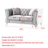 WANDINGT Modern Sofa 3-Seater + 3-Seater Combination Sofa Tufted Couch With Rolled Arms And ...